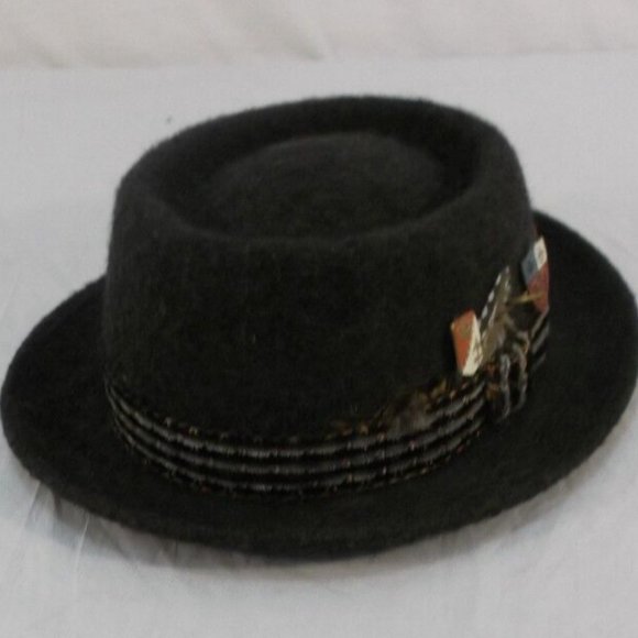 Accessories | Sz6 78 Vtg Mens 10 Wool Felt Pilgrim Fedora Hat Family ...